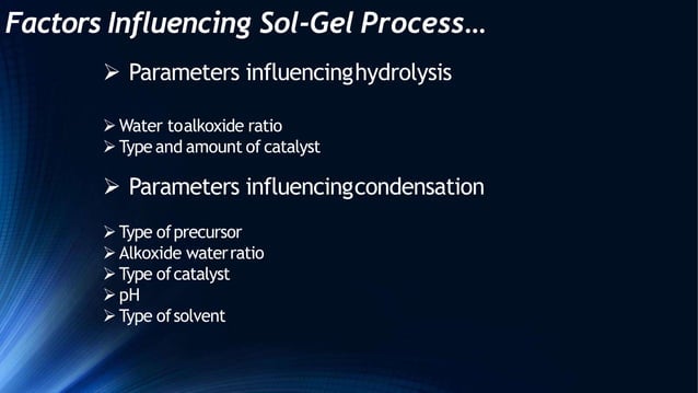 Sol- Gel Technology | PPTX