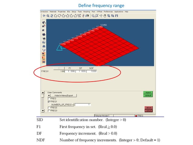 Frequency response analysis of plate using Nastran Sol108 | PPTX