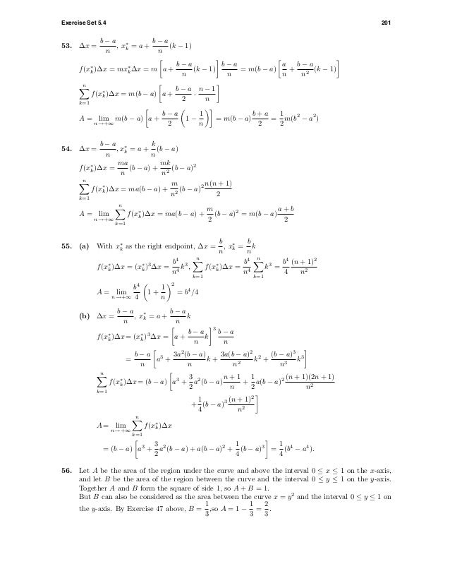 Solution Manual : Chapter - 05 Integration