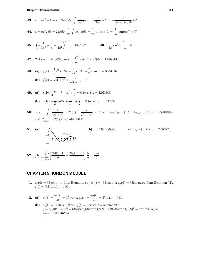 Solution Manual : Chapter - 05 Integration