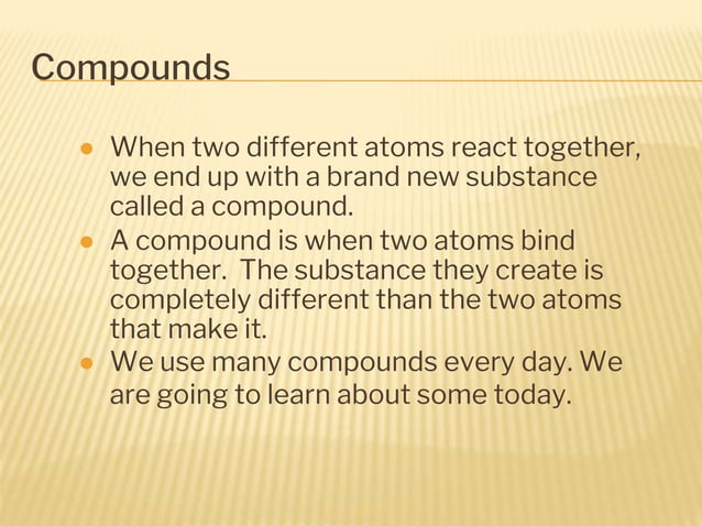 molecules and compounds | PPT