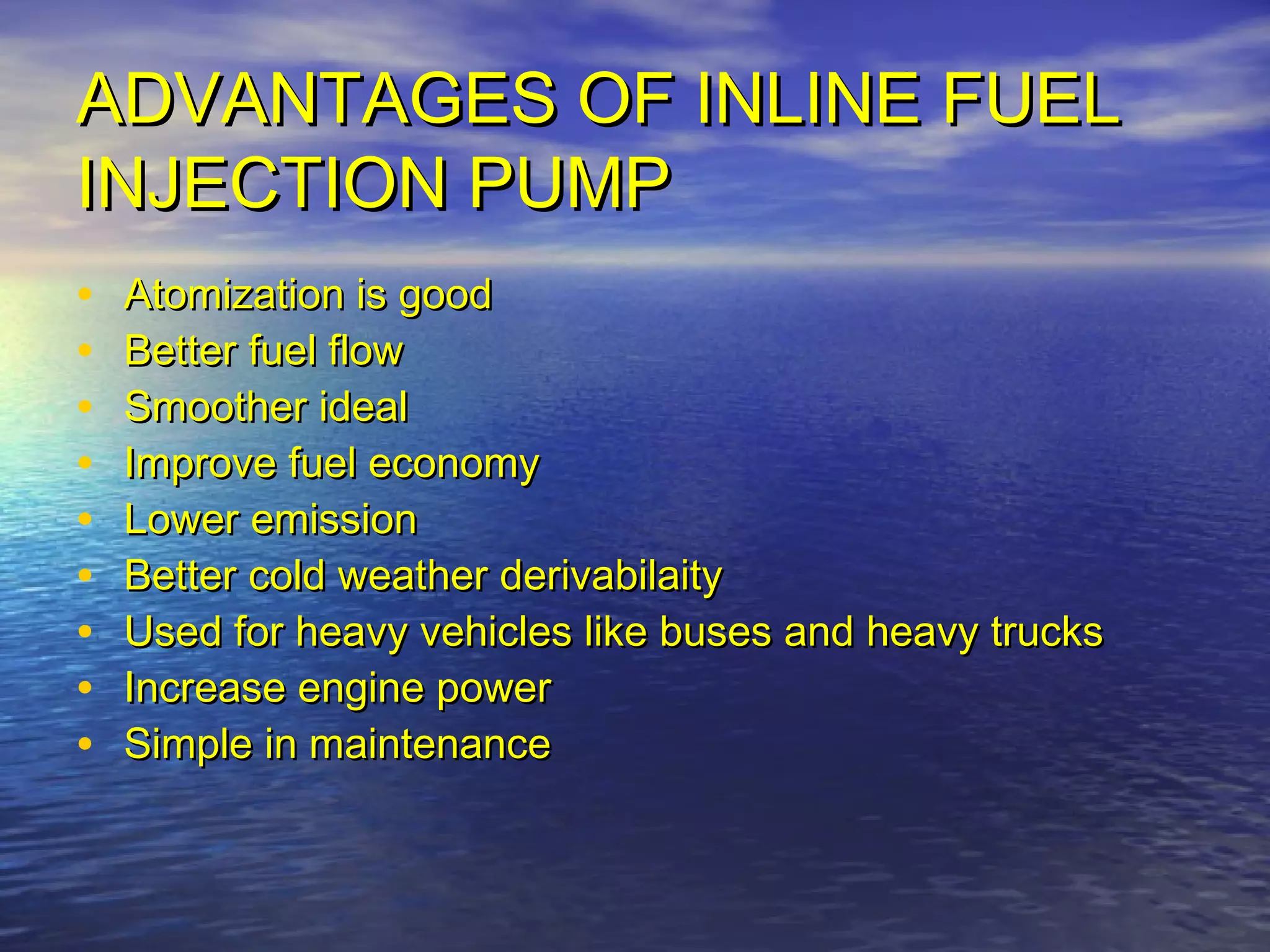 Presentation Of Fuel Injection Pumps Ppt