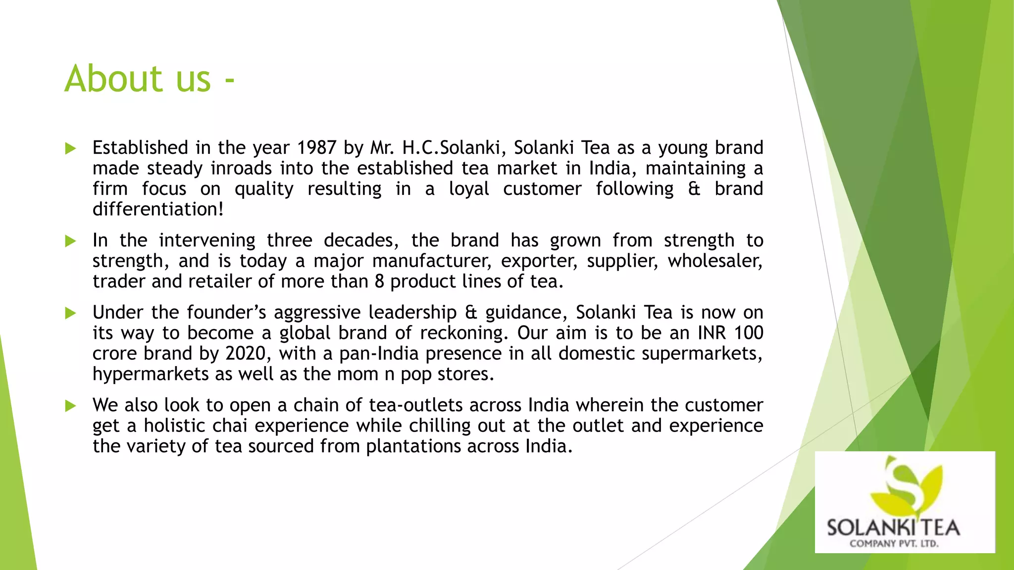 Solanki Tea Company Profile | PPT