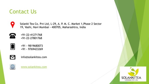 Solanki Tea Company Profile | PPT