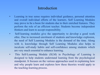 Self learning modules for students and teachers | PPTX