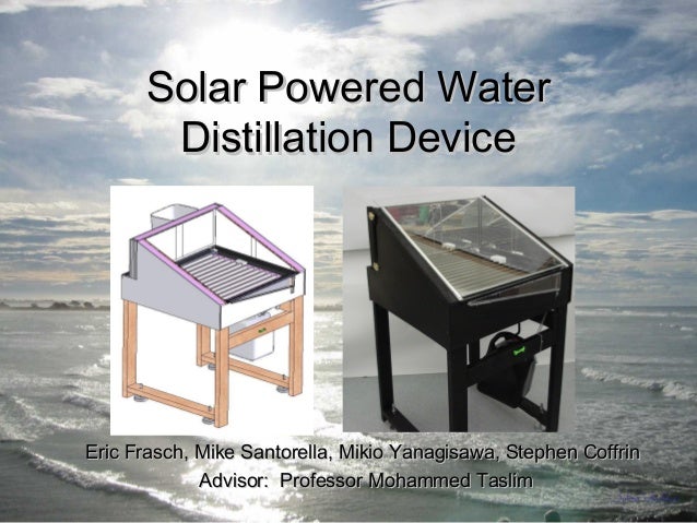Solar powered water distillation device