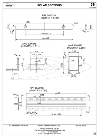 Aluminium Solar Sections Manufacturer and Supplier - Banco Aluminium | PDF