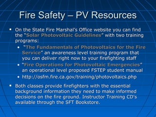 Solar PV fire safety | PPT