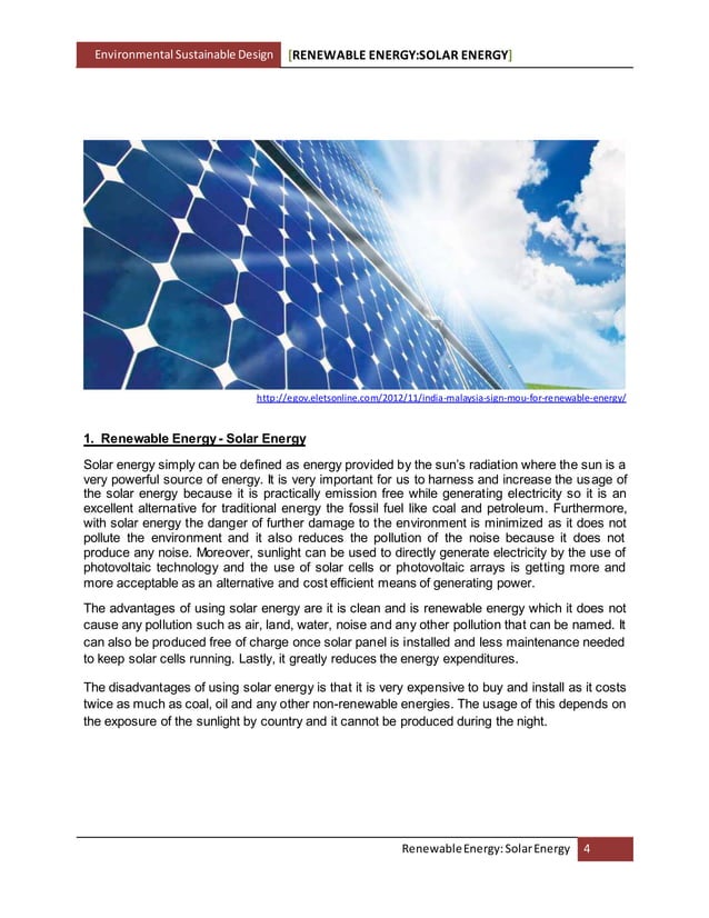 Solar energy-report | DOCX | Gas and Electric | Home Utilities