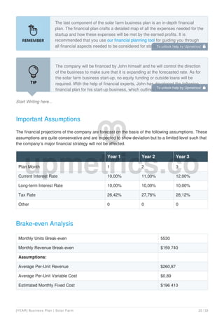 Solar farm business plan example | PDF