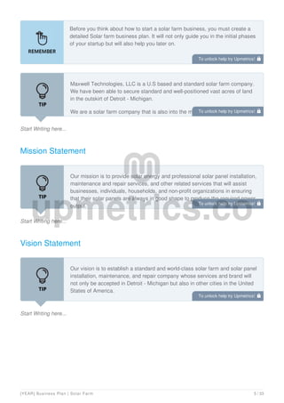 Solar farm business plan example | PDF