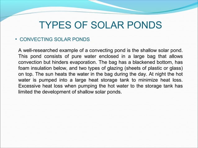 Solar pond | PPT | Weather | Science