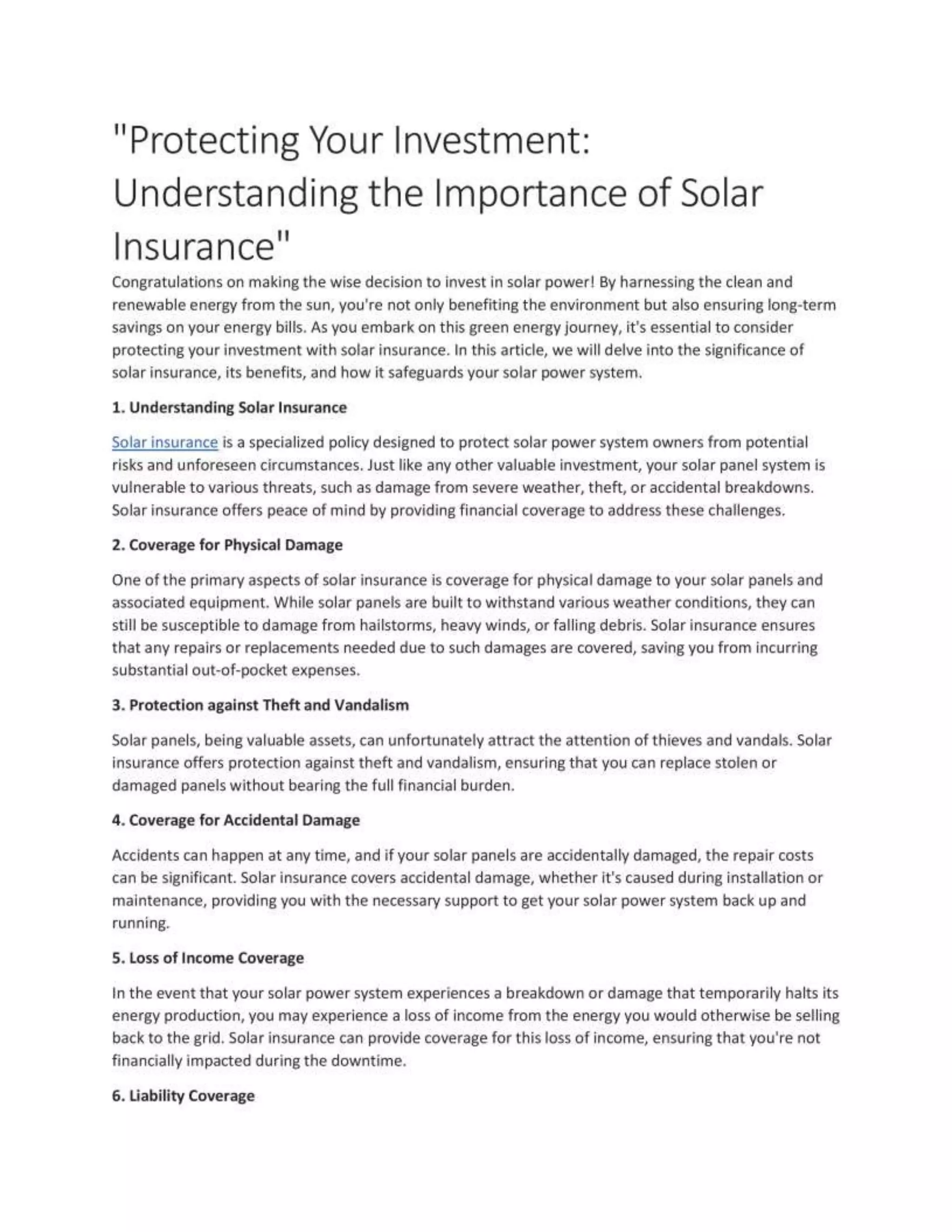 solar insurance | PPT