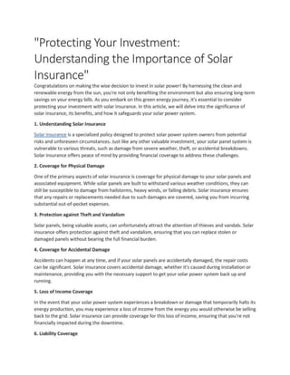 solar insurance | PPT