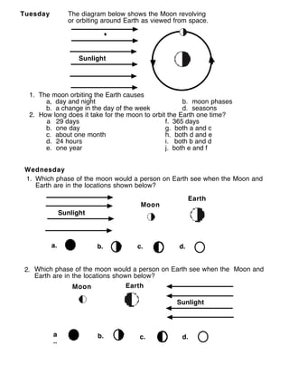 Solar: about the moon (worksheet 6) | PDF | Astrology | Religion ...