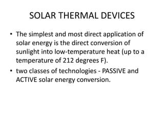 introdution to Solar air heating systems | PPTX
