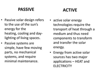 introdution to Solar air heating systems | PPTX