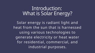 Solar Energy and Photovoltaic Technology: Innovations, Applications ...