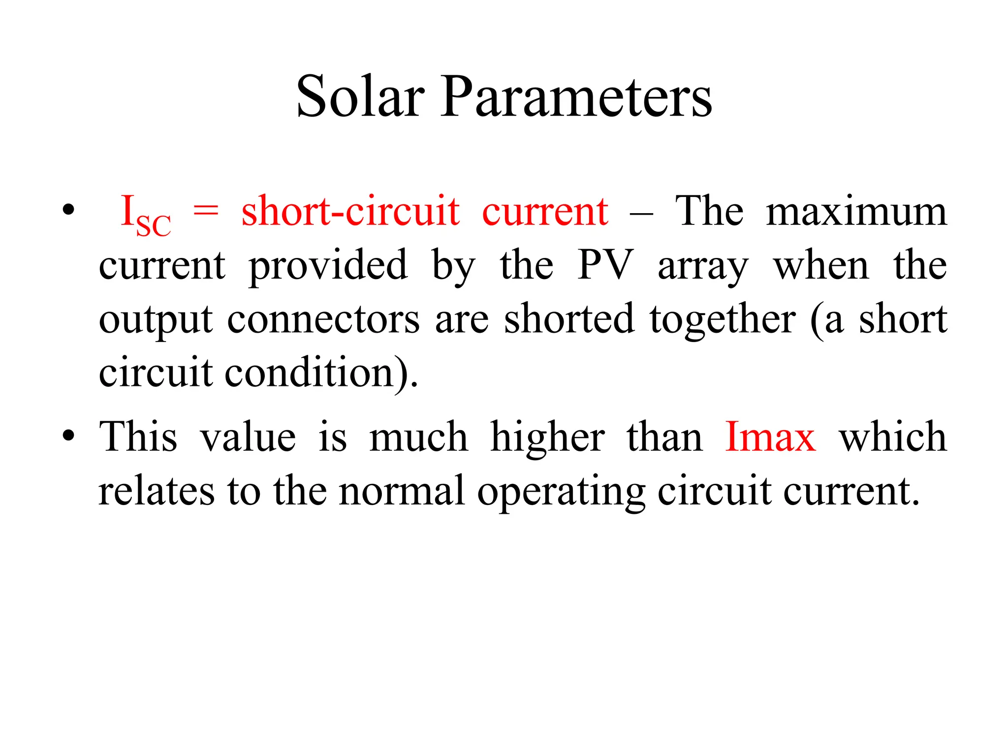 Photovoltaic system, solar array, equivalent circuits, characteristics ...