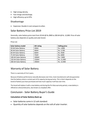 Solar battery | PDF