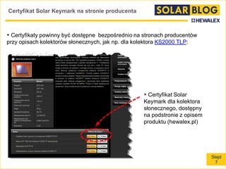 Solar Keymark Certyfikat | PDF