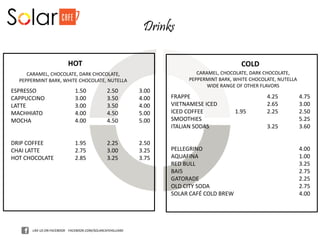 Solar Cafe Menu | PPT