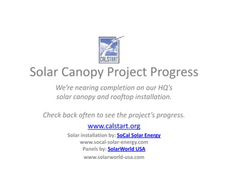 Solar canopy project progress pp | PPTX