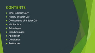 Solar car (the future ) | PPTX