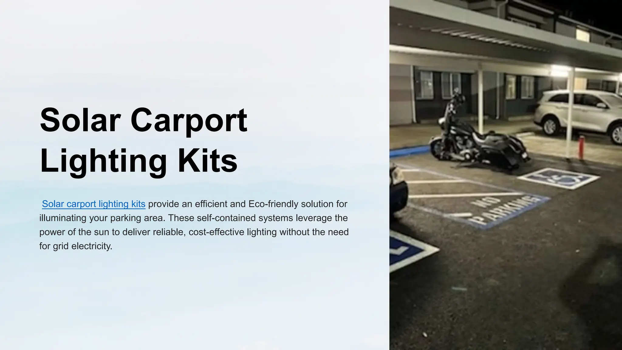 Solar Carport Lighting Kits - Sun In One | PPTX