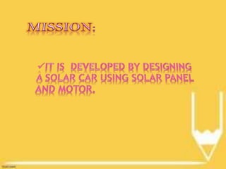 Solar car ppt | PPTX