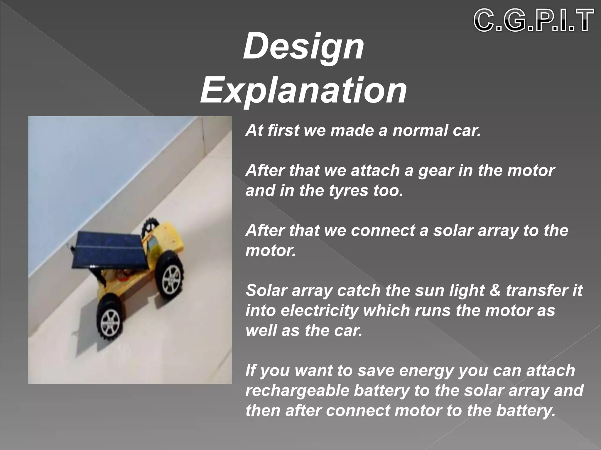 Solar Car Working Model | PPT