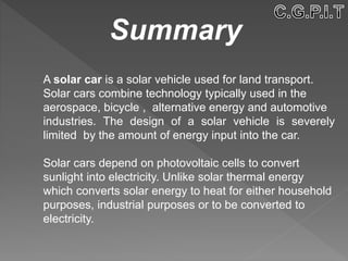 Solar Car Working Model | PPT