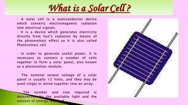 Solar cell | PPT