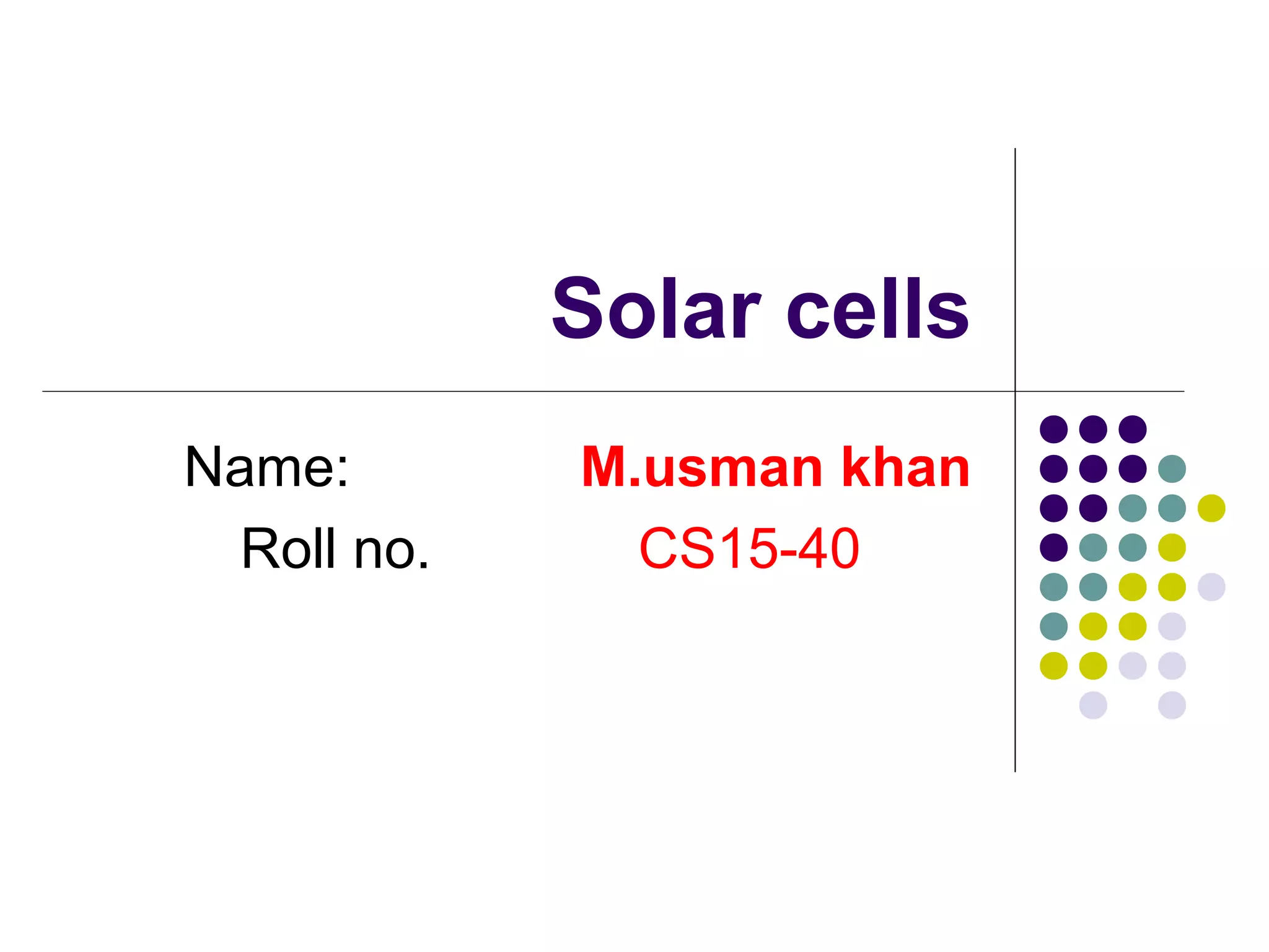 Solar cell | PPT