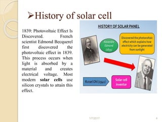 Solar cell............ | PPTX | Chemistry | Science
