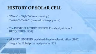 Solar cell | PPTX | Chemistry | Science