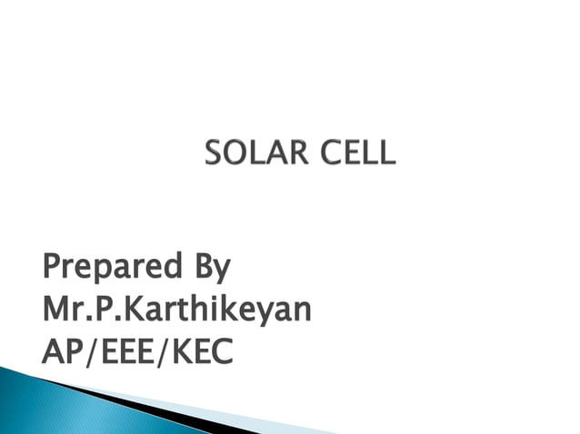 Solar cell | PPT