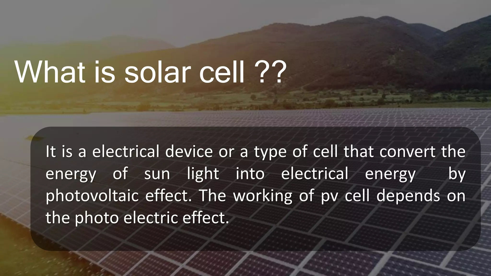 Basic idea of Solar cell | PPT