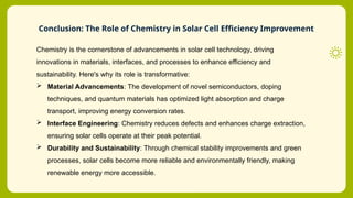 Role of chemistry in Efficiency Improvement in solar cell | PPTX