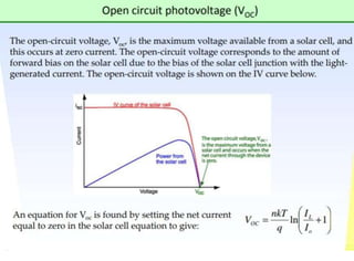 Solar cell isc joc open circuit in details | PPT