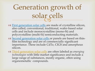 Solar cell materials me | PPTX