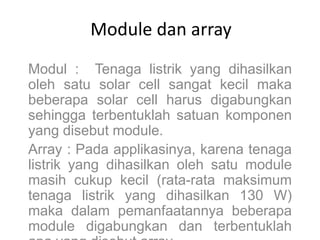 Solar cell (photovoltaic) | PPTX