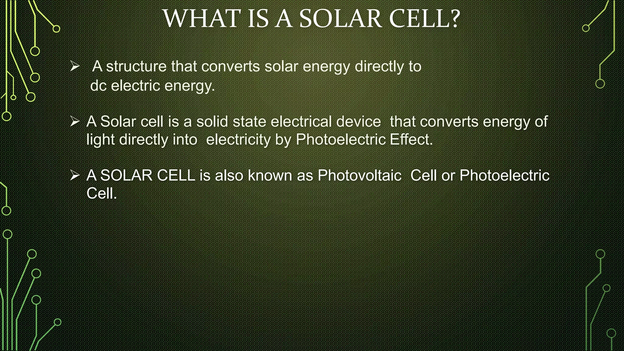 Solar cell presentation | PPTX