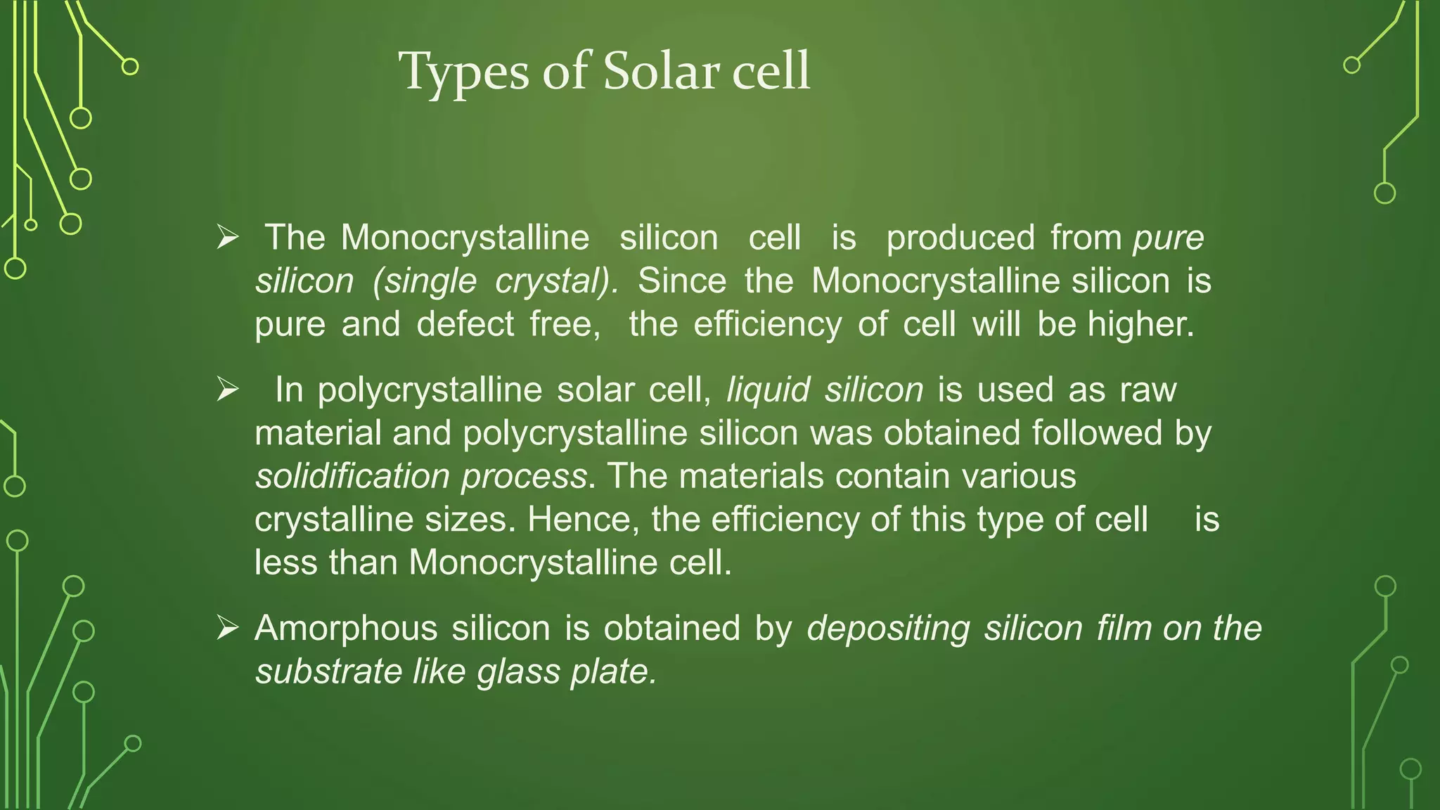 Solar cell presentation | PPTX
