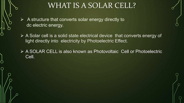 Solar cell presentation | PPT