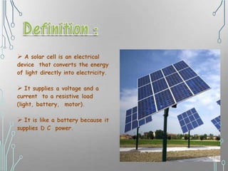 Solar Cell presentation | PPT