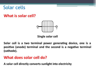 Solar cell & pv.pp , solar detailed intro | PPTX