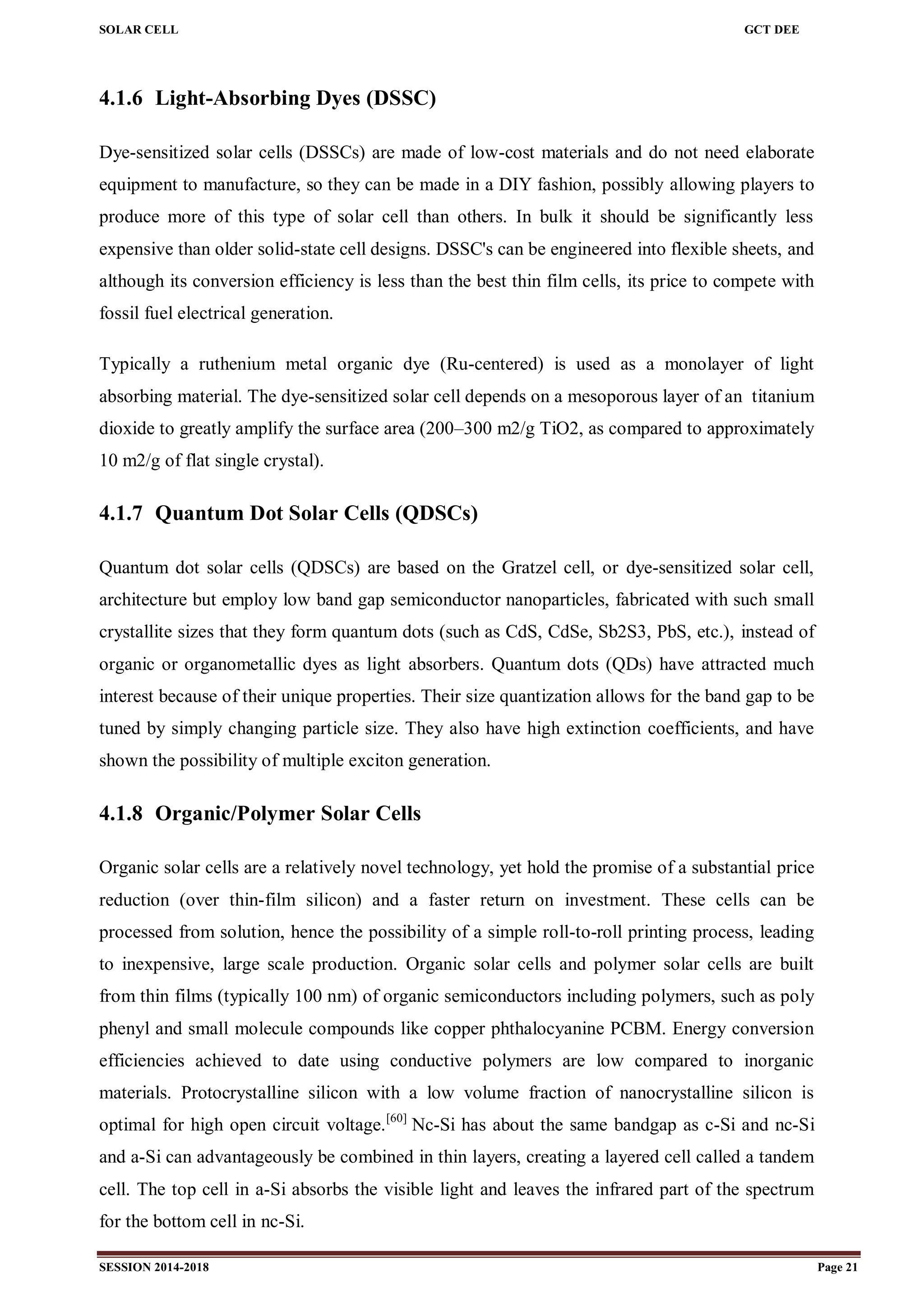 Solar cell report | PDF