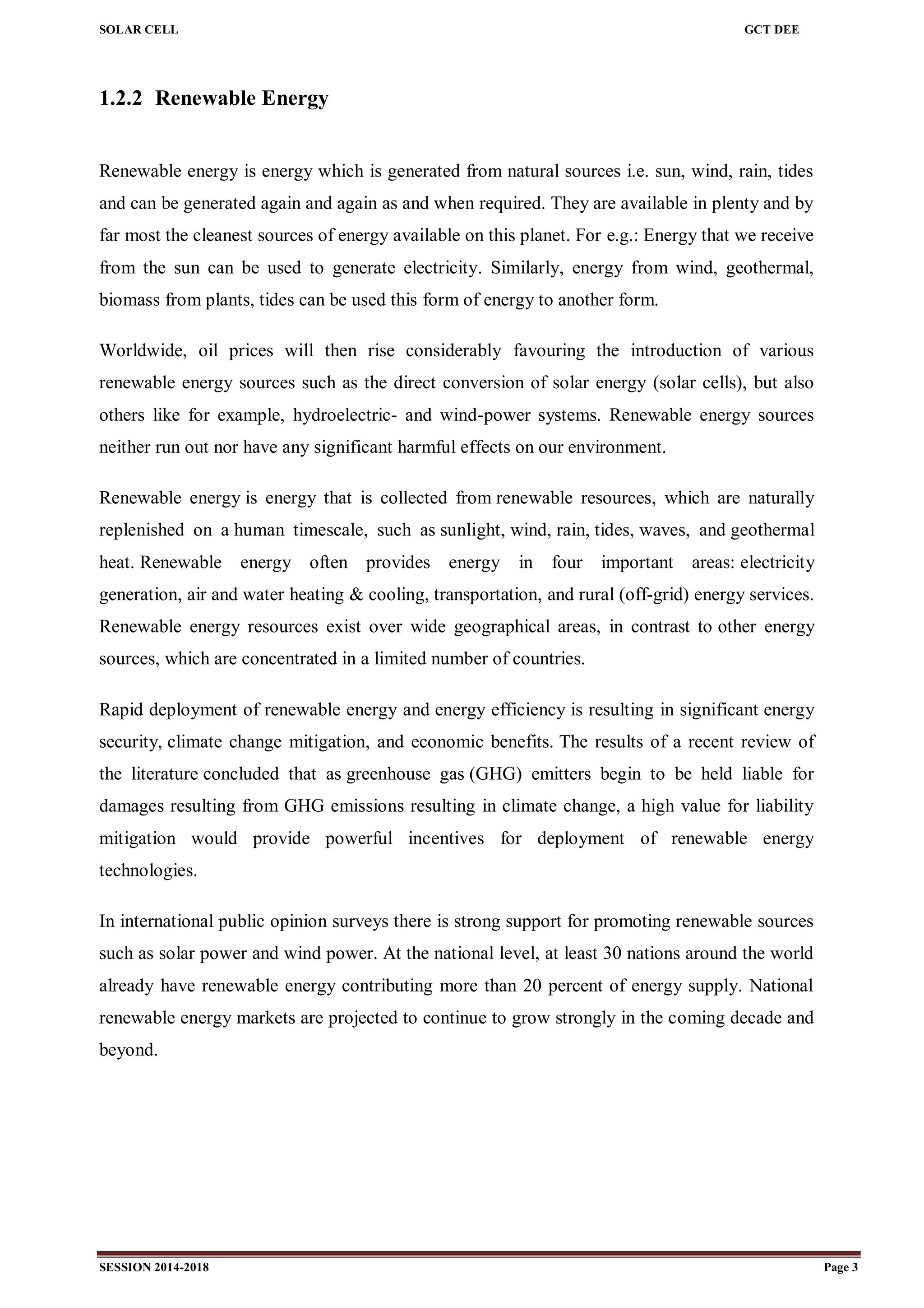 Solar cell report | PDF