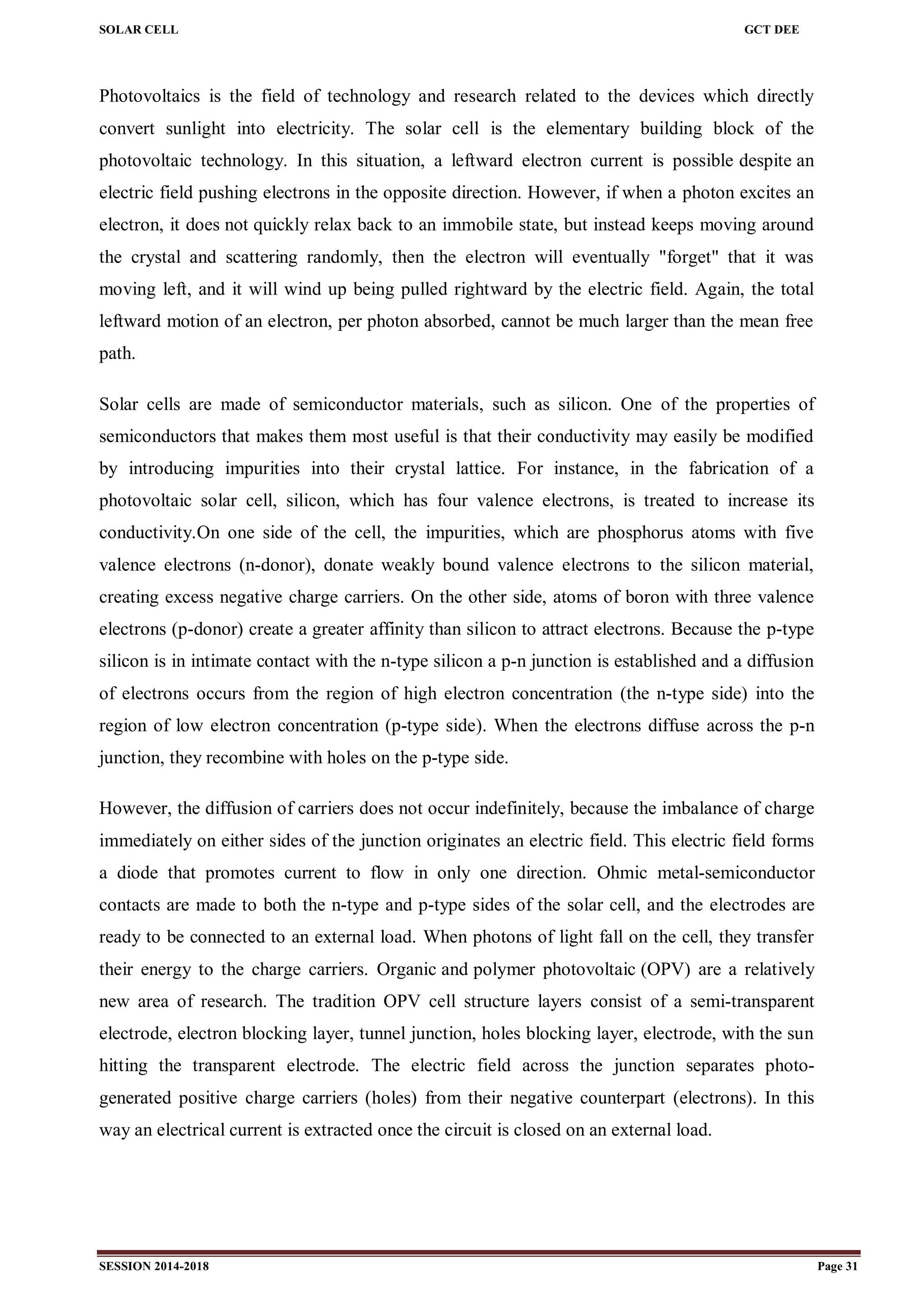 Solar cell report | PDF